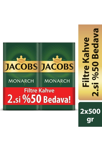 Jacobs Monarch Filtre Kahve 500 Gr - 2'li Jacobs Monarch Filtre Kahve 500 Gr - 2'li