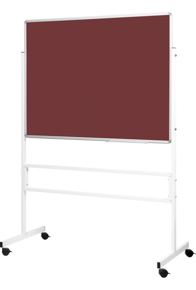 Penguen 90 Cm X 120 Cm Mobil Ayaklı Tek Yüzlü Bordo Kumaşlı Pano