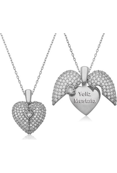 Mina Silver Kişiye Özel Açılan Kalpli Taşlı Yeni Model Gümüş Bayan Kolye Gümüş Renk Mina Silver Kişiye Özel Açılan Kalpli Taşlı Yeni Model Gümüş Bayan Kolye Gümüş Renk