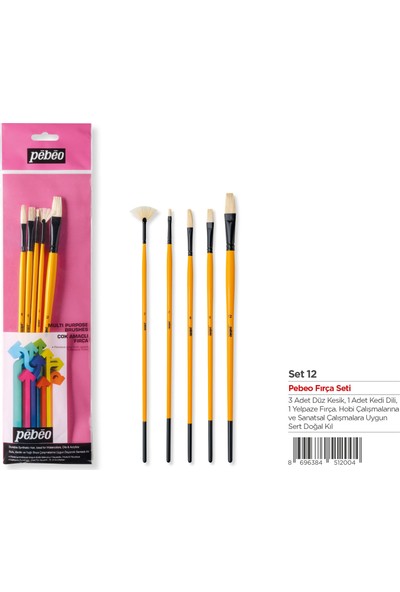 Pebeo Yağlı Boya Fırça Seti 5 Li Set-12 Pebeo Yağlı Boya Fırça Seti 5 Li Set-12