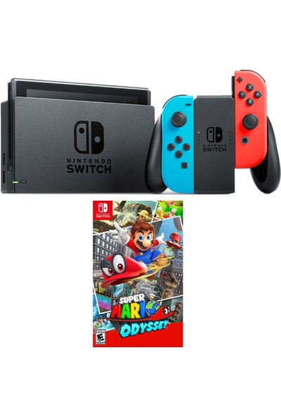 Nintendo Switch Renkli + Mario Switch Oyun Nintendo Switch Renkli + Mario Switch Oyun