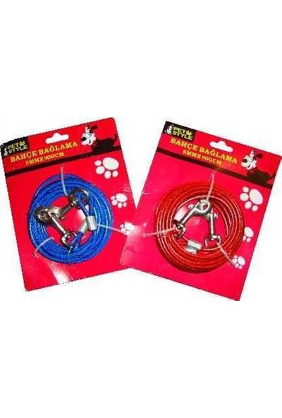 Pet Style Plastik Kaplı Bahçe Bağlama Çelik Halatı 9M