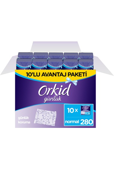 Orkid Günlük Ped Günlük Koruma Ekonomik Paket 28 Ped (Tekli Paketlerde) x 10