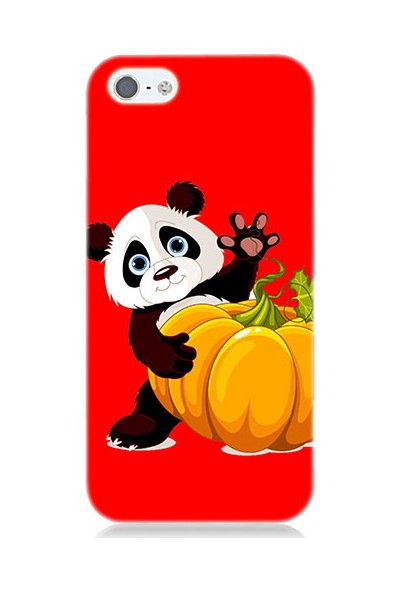 Teknomeg Apple iPhone 5S Sevimli Panda Desenli Silikon Kılıf Teknomeg Apple iPhone 5S Sevimli Panda Desenli Silikon Kılıf