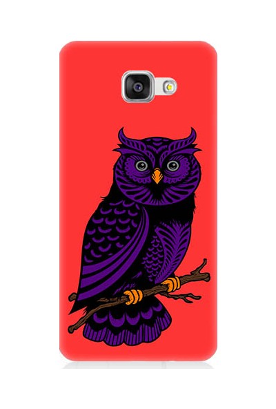 Teknomeg Samsung Galaxy A7 2016 Mor Baykuş Desenli Silikon Kılıf