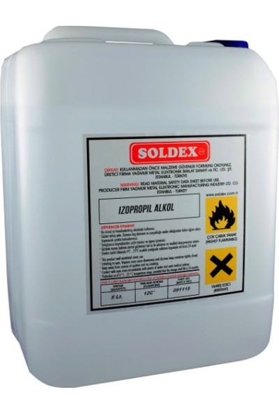Soldex İzopropil Alkol 5Litre Soldex İzopropil Alkol 5Litre