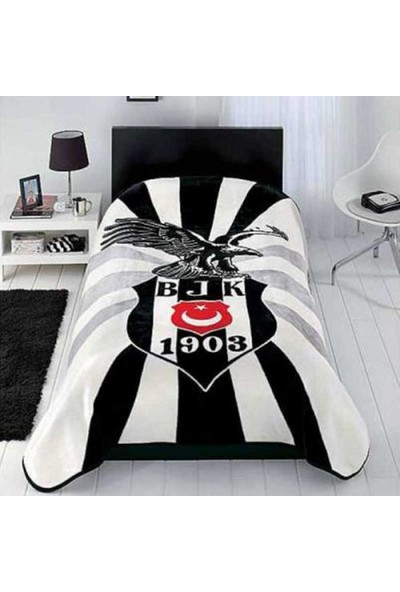 Kristal Lisanslı Tek Kişilik Beşiktaş Kartal Battaniye
