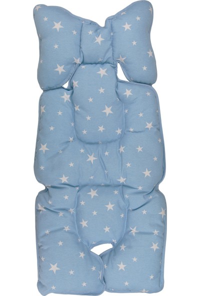 Sevi Bebe Mavi Yıldızlı Puset Ve Oto Koltuğu Minderi Sevi Bebe Mavi Yıldızlı Puset Ve Oto Koltuğu Minderi