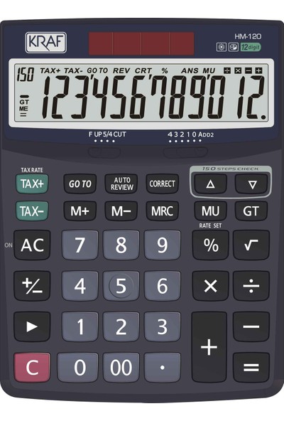 Kraf Hesap Makinesi Masaüstü 12 Hane Tax Hm-120