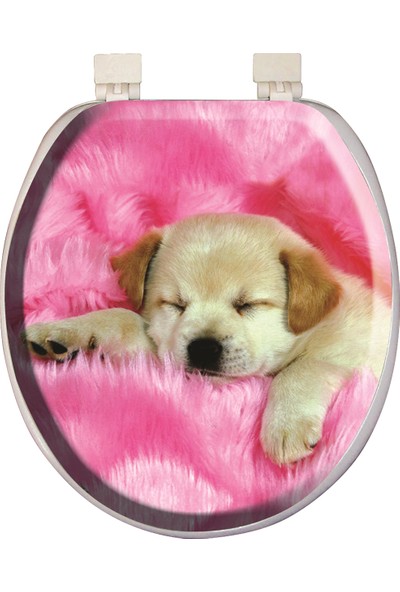 Softy Süngerli Desenli Klozet Kapağı Köpek Desenli