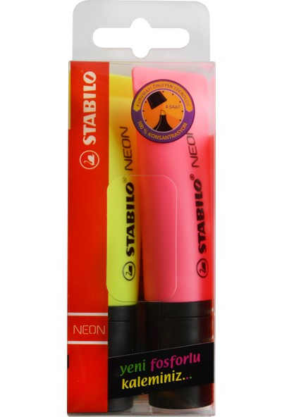 Stabilo Neon Fosforlu 2'li Paket