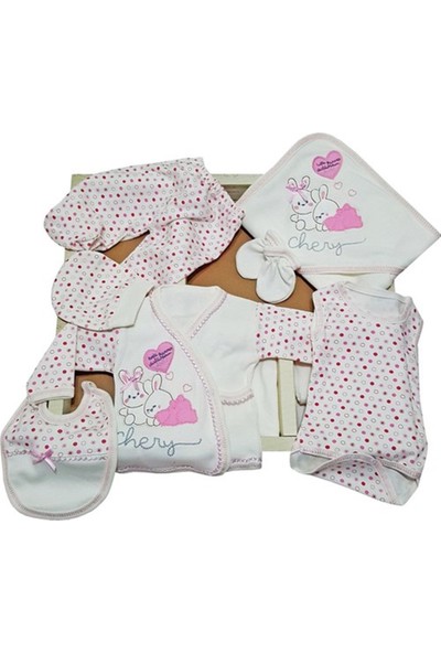 Webombinoo Lüx Penye Puanlı 11 Parça Hastane Çıkışı Zıbın Seti Pembe