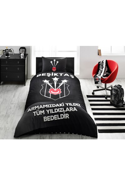 Taç Beşiktaş Şampiyonluk 3 Yıldız Lisanslı Tek Kişilik Nevresim Takımı