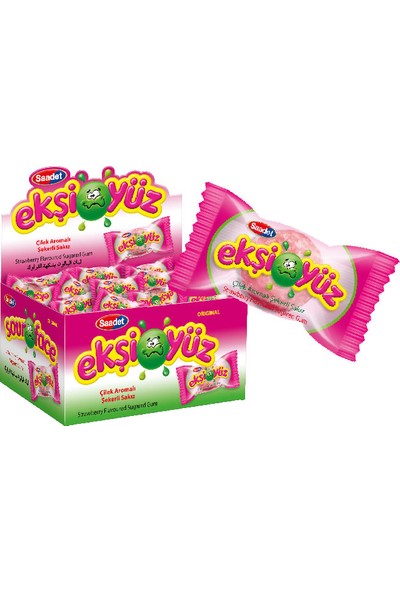 Saadet Ekşiyüz Sakız 100 Adet Çilek Aromalı