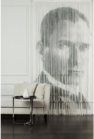 Modafabrik Atatürk Baskılı İp Perde