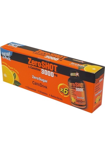Zero Shot 60 Ml 3000Mg L-Carnitine 6 Adet Portakal Zero Shot 60 Ml 3000Mg L-Carnitine 6 Adet Portakal