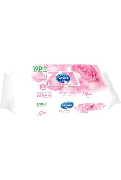 Mavi Beyaz Islak Havlu Gül 5'li paket Mavi Beyaz Islak Havlu Gül 5'li paket