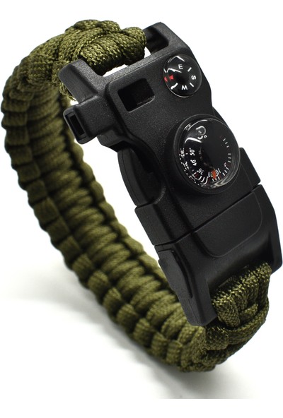 Paracord Survival Bileklik - Ateş başlatıcı - 17 Özellik