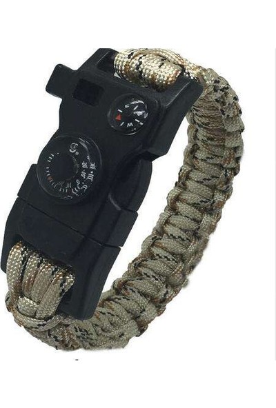 Paracord Survival Bileklik - Ateş başlatıcı - 17 Özellik