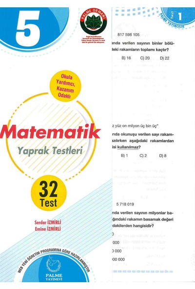 Palme 5. Sınıf Matematik Yaprak Testleri (32 Test) Palme 5. Sınıf Matematik Yaprak Testleri (32 Test)