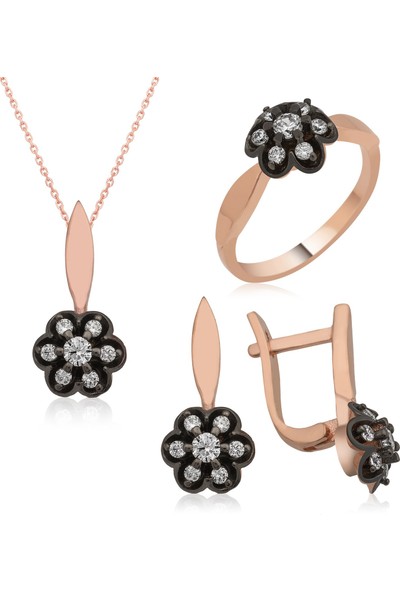 Grandhanra Gümüş Elmas Montür Çiçek Set