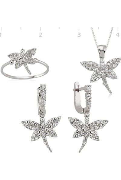 Grandhanra Gümüş Zirkon Taşlı Yusufçuk Set