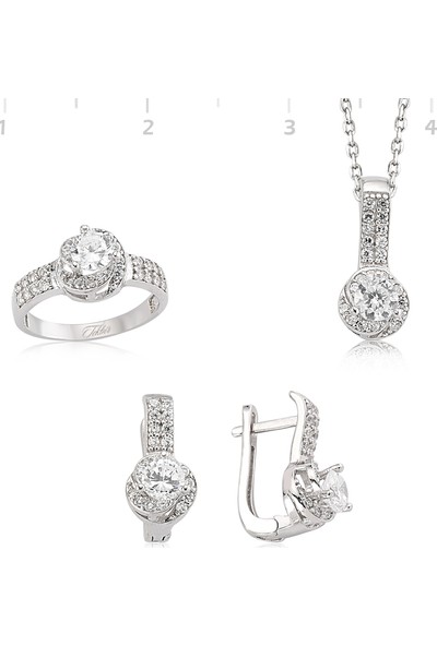Grandhanra Gümüş Zirkon Taşlı Set