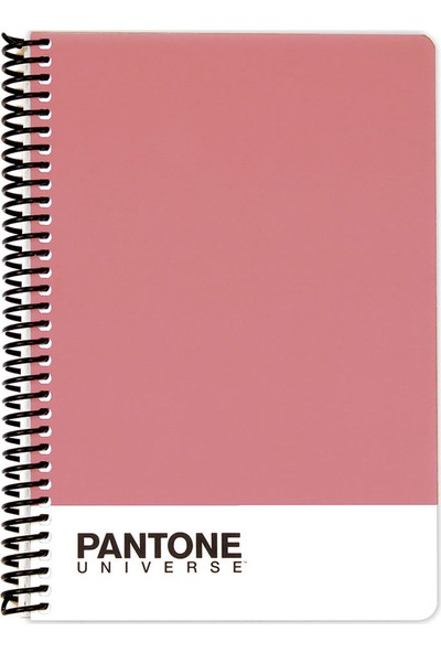 Pantone A5 Boy Spiralli Çizgili Defter Kuru Gül 47260-7