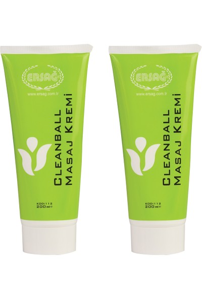 Ersağ Clean Ball Masaj Kremi 200Ml + 2 Adet Ersağ Clean Ball Masaj Kremi 200Ml + 2 Adet