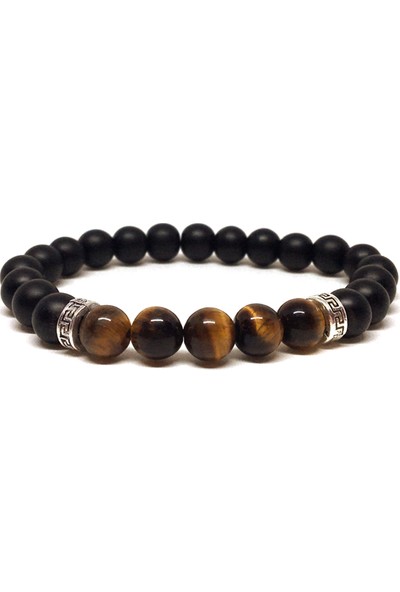 Bi'Bileklik Kaplan Gözü ve Mat Oniks Taşlı Bileklik