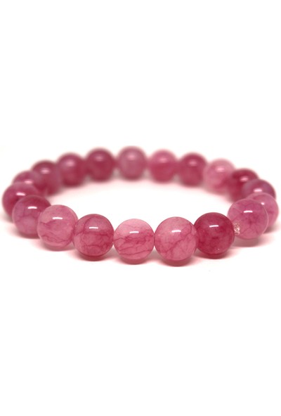 Bi'Bileklik Pembe Akik Taşlı Bileklik