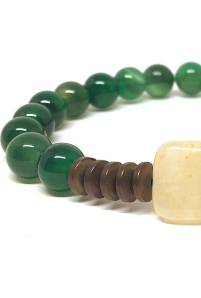 Bi'Bileklik Yeşim ve Akik Taşlı Bileklik