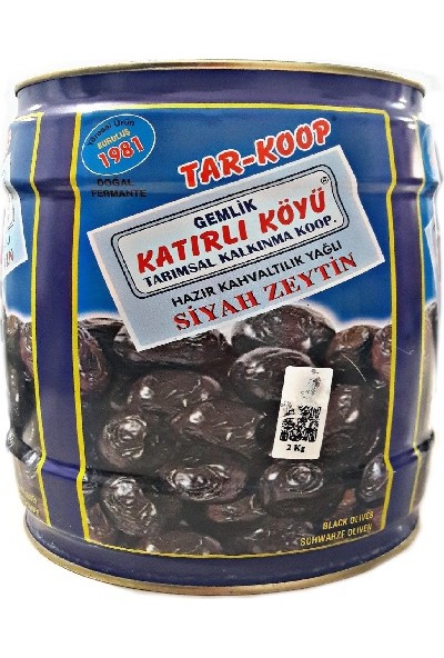 Katırlı Köyü Hazır Kahvaltılık Siyah Zeytin 2 Kg.