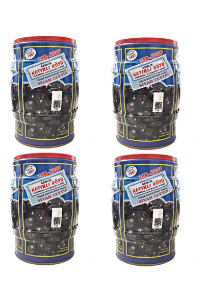 Katırlı Köyü Hazır Kahvaltılık Siyah Zeytin 1 Kg. 4 Adet