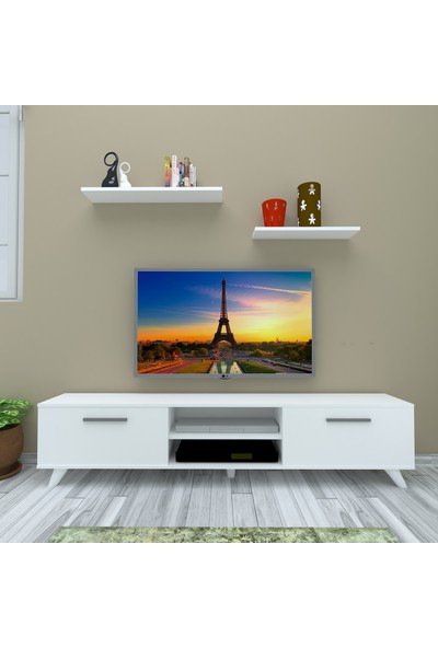 Nur Mobilya Alban Beyaz Tv Sehpası Nur Mobilya Alban Beyaz Tv Sehpası