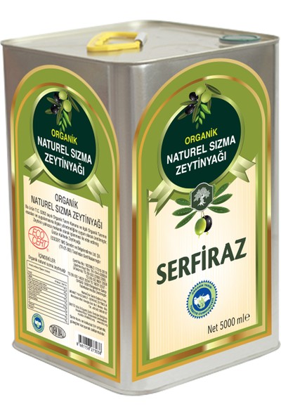 Serfiraz Soğuk Sıkım Organik Sertifikalı Naturelsızma Zeytinyağı 5000 Ml Serfiraz Soğuk Sıkım Organik Sertifikalı Naturelsızma Zeytinyağı 5000 Ml