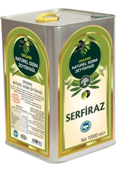 Serfiraz Soğuk Sıkım Organik Sertfikalı Naturel Sızma Zeytinyağı 10000 Ml Serfiraz Soğuk Sıkım Organik Sertfikalı Naturel Sızma Zeytinyağı 10000 Ml