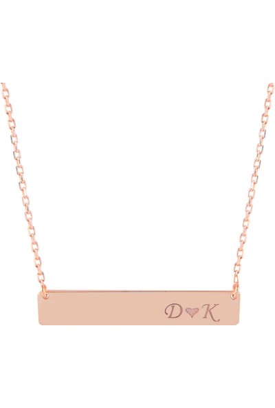 Glorria Kişiye Özel Harfli Gümüş Kolye Rose