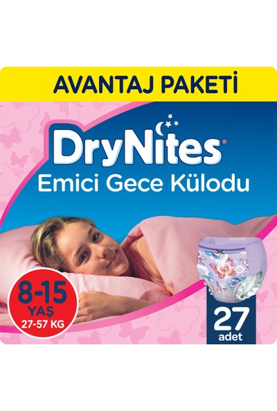 Huggies DryNites Kız Emici Gece Külodu 8-15 Yaş 27 Adet Huggies DryNites Kız Emici Gece Külodu 8-15 Yaş 27 Adet