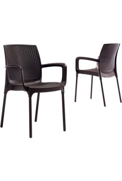 Novussi Sunset Rattan Model Sandalye 6 Adet Kahve Renk Novussi Sunset Rattan Model Sandalye 6 Adet Kahve Renk