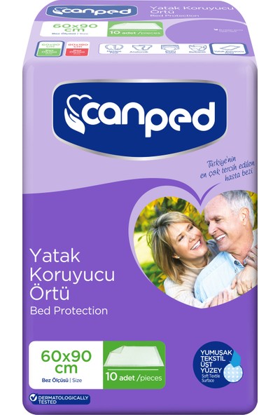 Canped Yatak Koruyucu Örtü Ekstra Örtü (60cm * 90cm) 10'lu Canped Yatak Koruyucu Örtü Ekstra Örtü (60cm * 90cm) 10'lu