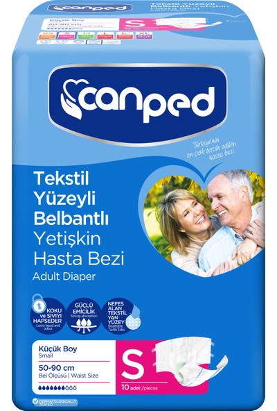 Canped Belbantlı Hasta Bezi Küçük 10'lu Canped Belbantlı Hasta Bezi Küçük 10'lu