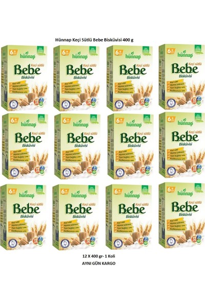 Hünnap Keçi Sütlü Bebe Bisküvisi 12 Paket