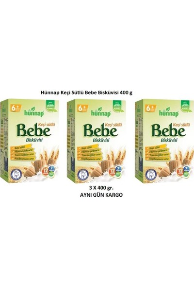 Hünnap Keçi Sütlü Bebe Bisküvisi 3 Paket