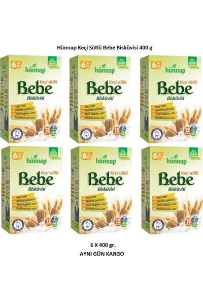 Hünnap Keçi Sütlü Bebe Bisküvisi 6 Paket