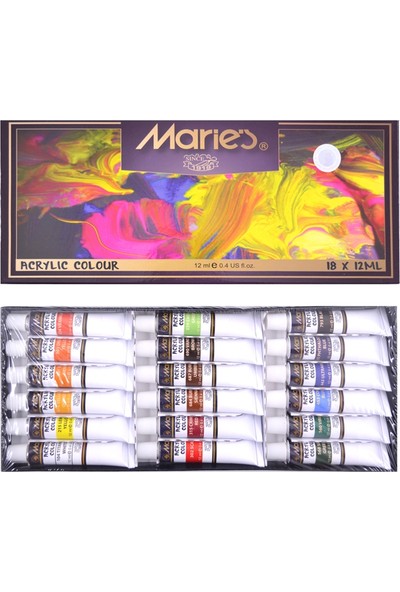 Maries Akrilik Boya Set, 18x12ml