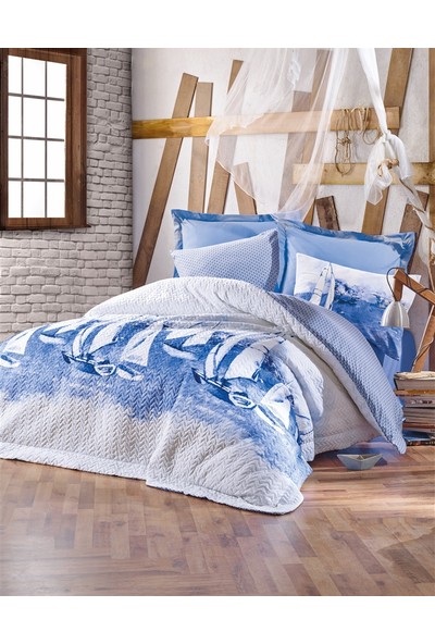 Cotton Box Tek Kişilik Maritime Ranforce Complete Set Pusla Mavi Cotton Box Tek Kişilik Maritime Ranforce Complete Set Pusla Mavi