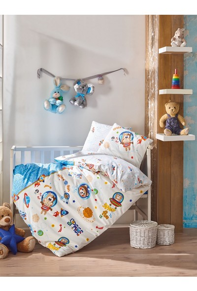 Cottonbox Uzay Oyunu Mavi Bebek Nevresim Takımı
