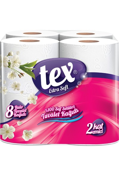 Tex İki Katlı Tuvalet Kağıdı 8'li