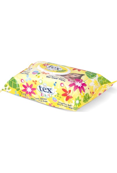 Tex Baby Islak Havlu 100 Yaprak Sarı